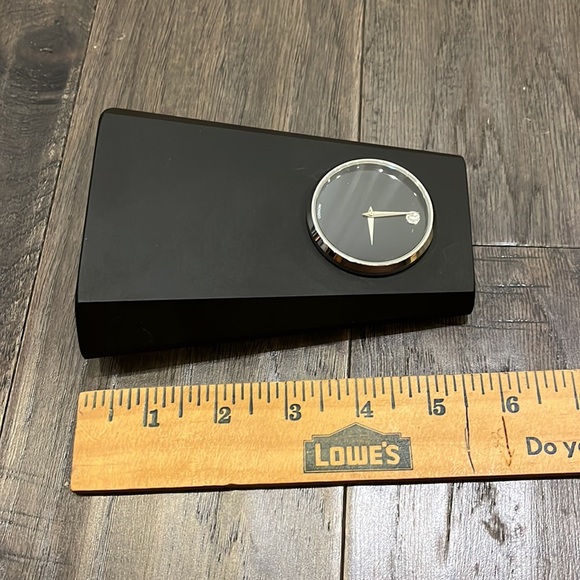 Movado | Accents | Movado Desk Office Work Clock Black Untested Vintage ...